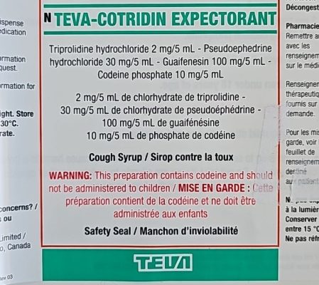 Buy (Lean) Teva-Cotridin Expectorant Syrup Online in Canada | MOC